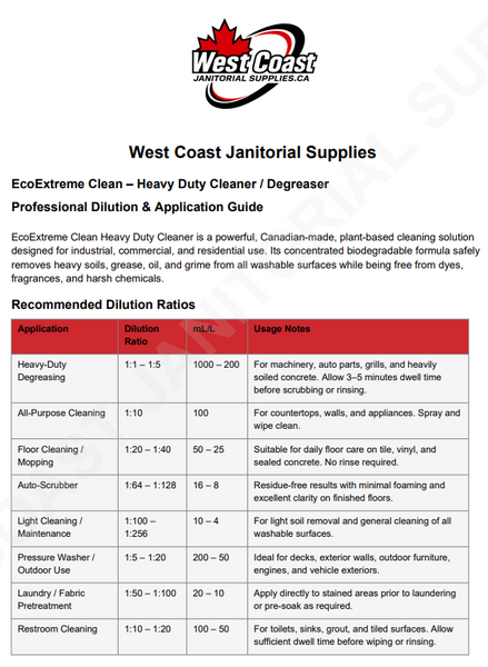 Extreme Clean Heavy Duty Cleaner | Made in Canada – West Coast – West ...