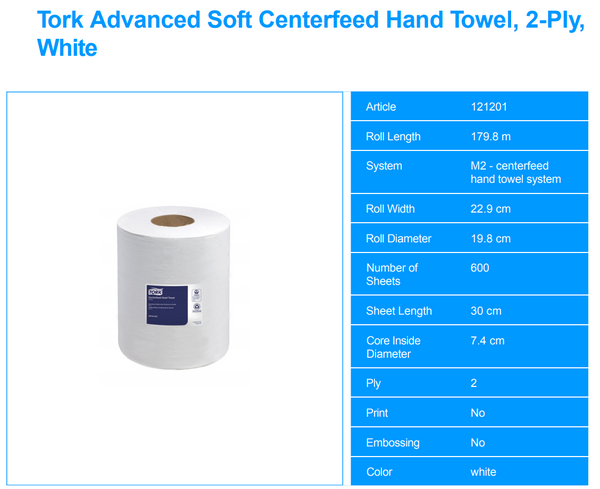 CENTERPULL PAPER TOWEL HQ TORK 2 PLY 121201 590 SHEETS – West Coast ...